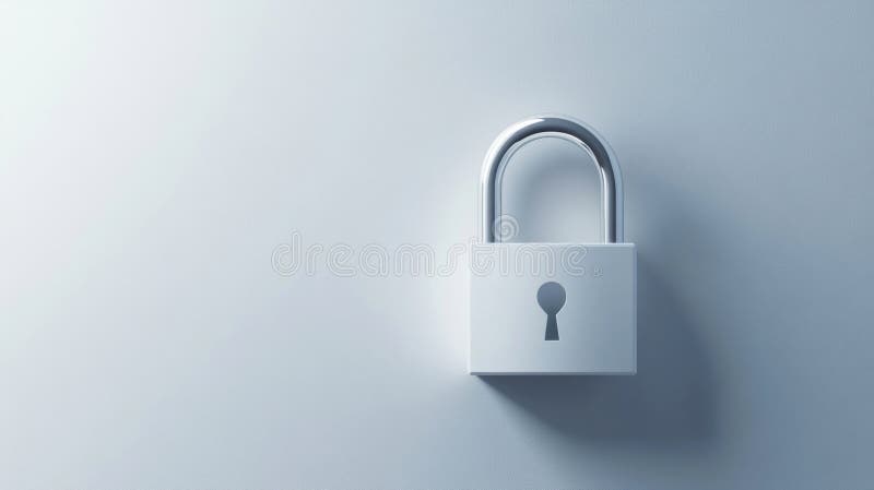 Minimalist White Padlock on Light Background Symbolizing Security ...