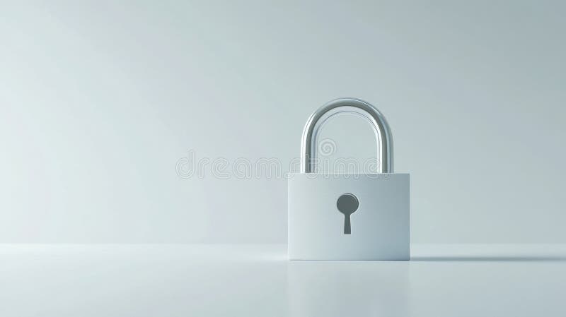 Minimalist White Padlock on Light Background Symbolizing Security ...