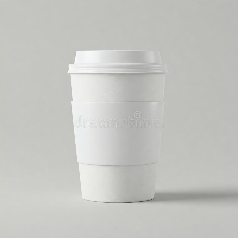 Minimalist White Paper Coffee Cup Lid Grey Background Stock Photos ...
