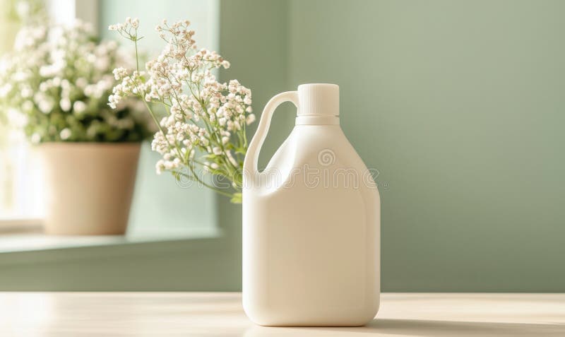Minimalist White Plastic Bottle with Handle beside Delicate White ...