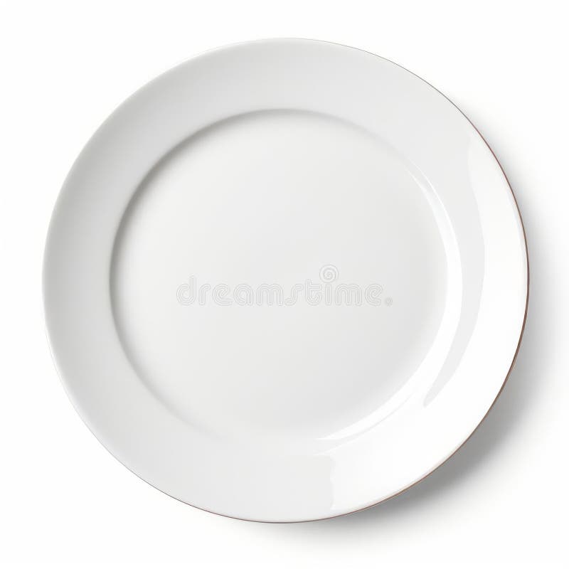 Minimalist White Plate Design with Raised Edge and Glossy Finish Stock ...