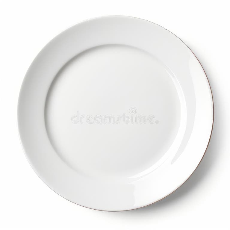Minimalist White Plate Design with Raised Edge and Glossy Finish Stock ...