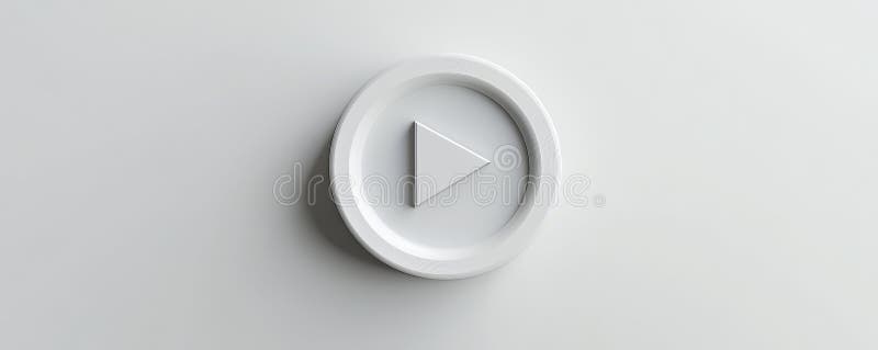 Minimalist White Play Button on Studio Background, Modern Simplicity ...