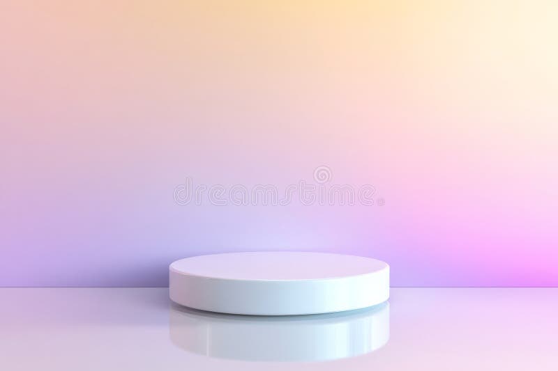 Minimalist White Podium Polished Surface Standing Smooth Reflective ...