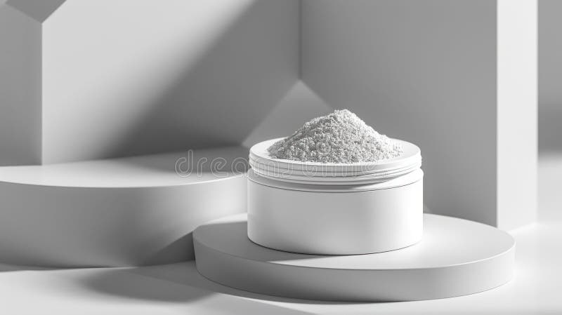 Minimalist White Powder Container on Abstract Background. Generative Ai ...