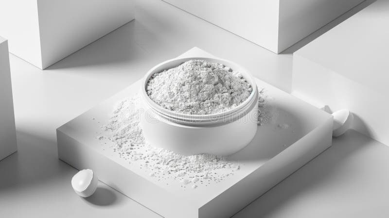 Minimalist White Powder Container on Abstract Background. Generative Ai ...