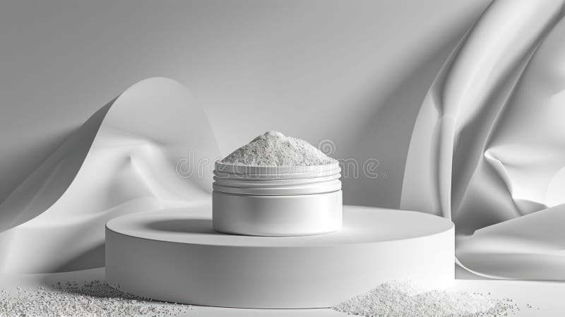 Minimalist White Powder Container on Abstract Background. Generative Ai ...