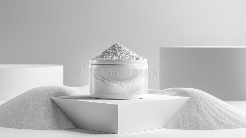Minimalist White Powder Container on Abstract Background. Generative Ai ...