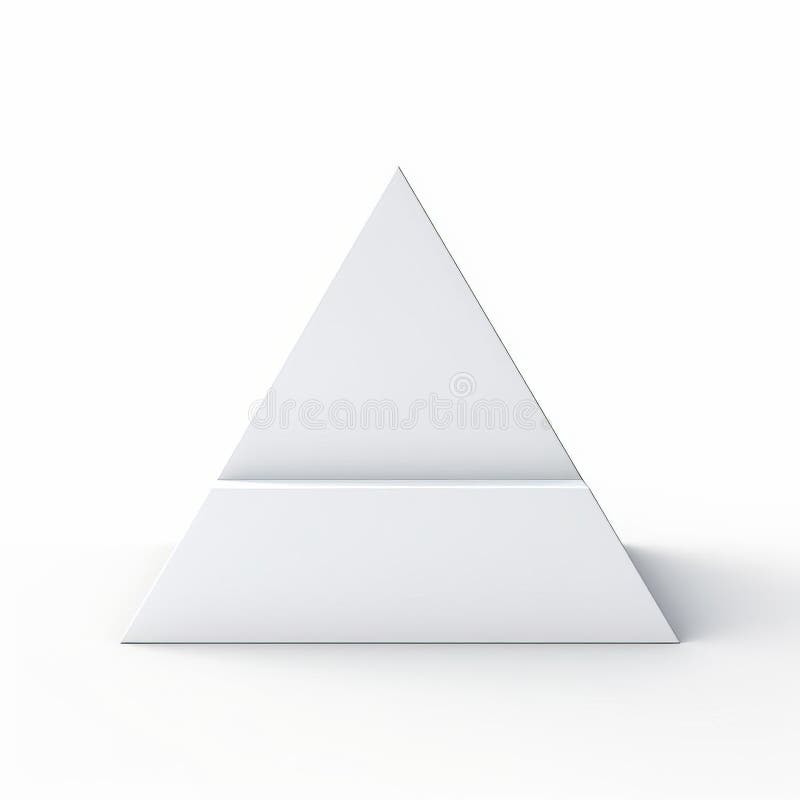 Minimalist White Pyramid on Isolated Background Composition Stock ...