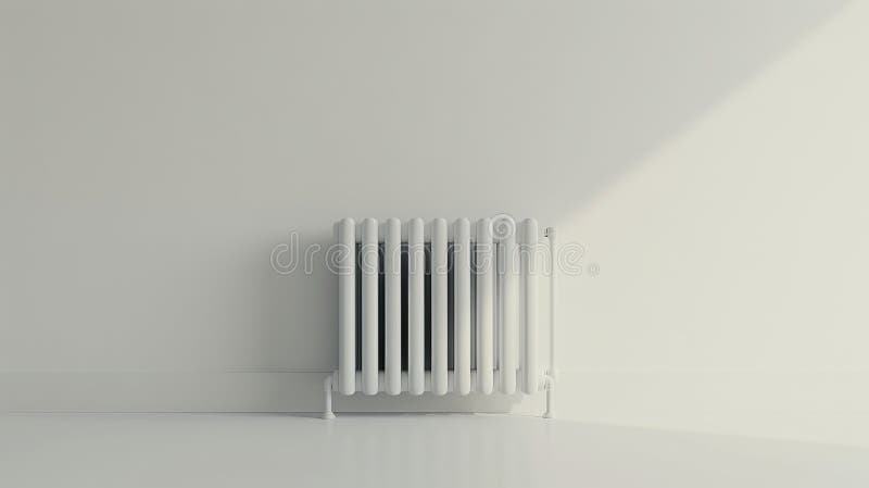 Minimalist White Radiator on a Plain White Background. Concept of Home ...