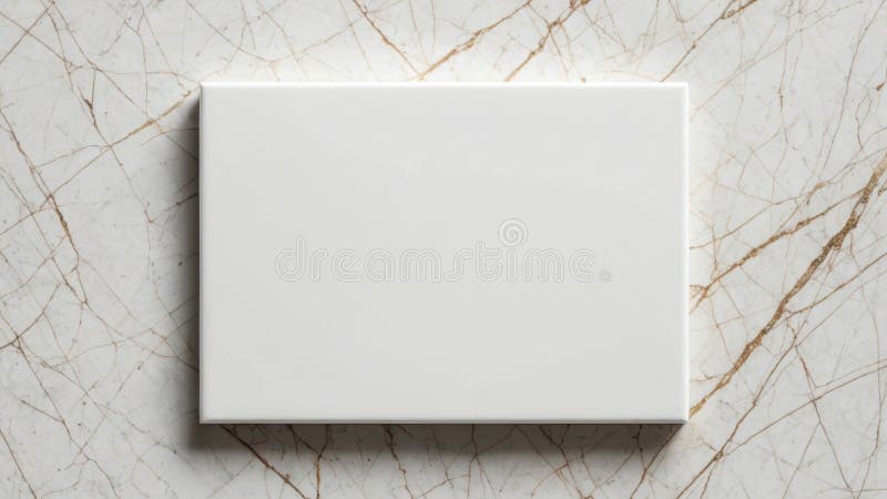 Minimalist White Rectangle Marble Surface Sleek Modern Design Stock ...