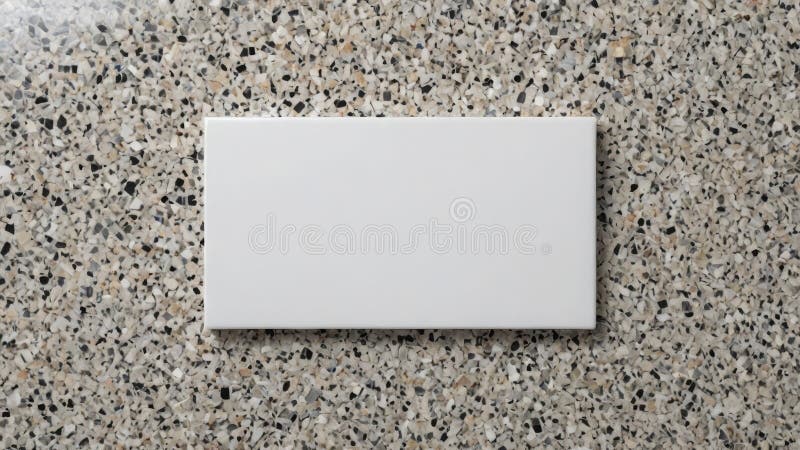Minimalist White Rectangle on a Textured Surface, Emphasizing ...