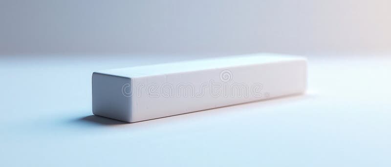 Minimalist White Rectangular Block on White Background Stock ...