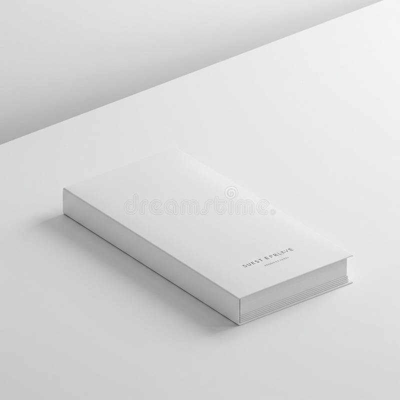 A Minimalist, White, Rectangular Book is Placed on a Smooth, White ...