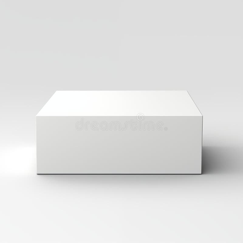 Minimalist White Rectangular Box for Packaging or Display Isolated on ...