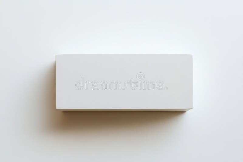 Minimalist White Rectangular Box on White Surface. AI Generated Stock ...