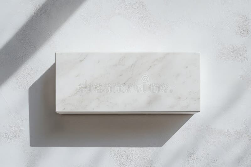 Minimalist White Rectangular Box on White Surface. AI Generated Stock ...