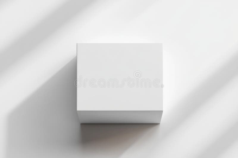 Minimalist White Rectangular Box on White Surface. AI Generated Stock ...