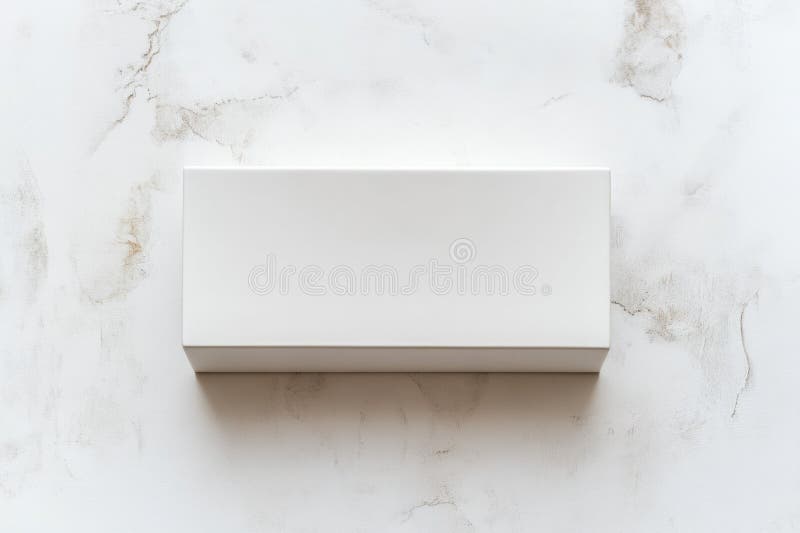 Minimalist White Rectangular Box on White Surface. AI Generated Stock ...