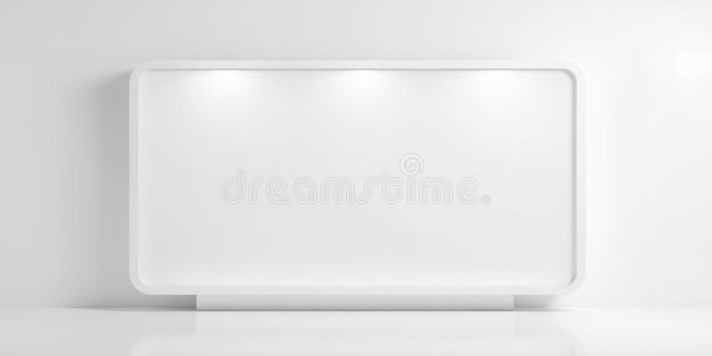 Minimalist White Rectangular Display Board with Rounded Corners in a ...