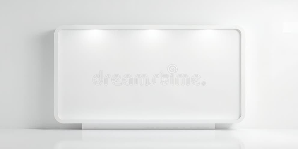 Minimalist White Rectangular Display Board with Rounded Corners in a ...