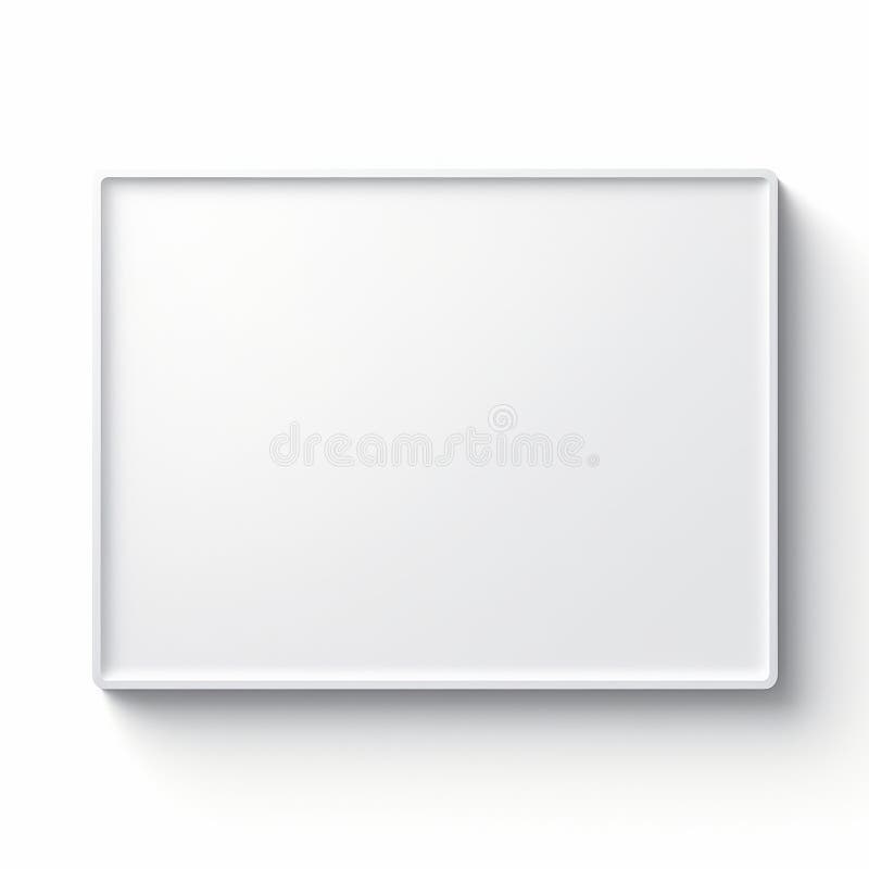 Minimalist White Rectangular Frame on Isolated Background Stock ...