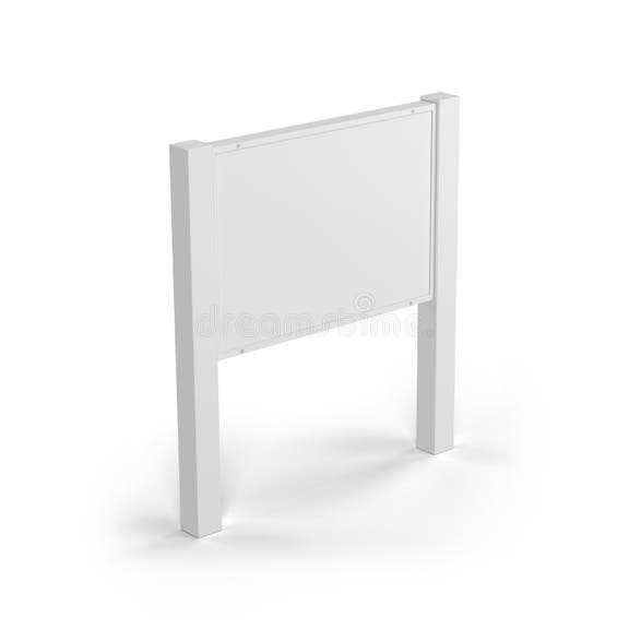 Minimalist White Rectangular Sign for Information Display Stock ...