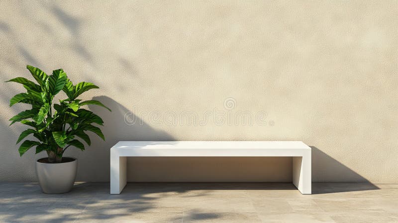 A Minimalist White Room Filled with Sunlight Features a Blank Canvas ...