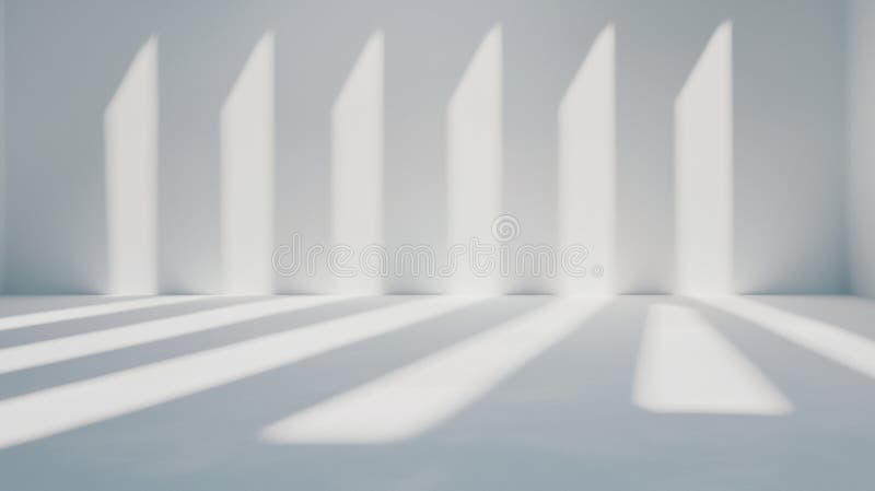 A Minimalist White Room with a Geometric Pattern of Light and Shadow ...