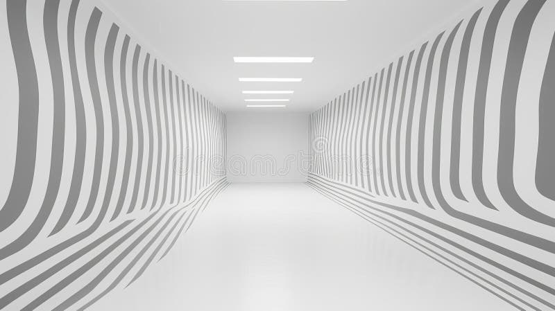 Minimalist White Room with Striking Black and White Patterns Stock ...
