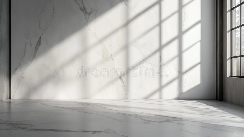 A Minimalist White Room with Strong Natural Light Casting Distinct ...