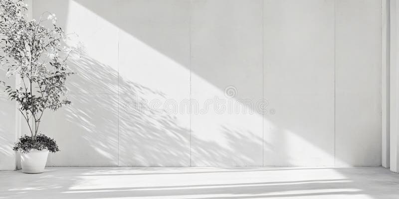 Minimalist White Room Sunlight Plant Shadow High Quality Image Stock ...