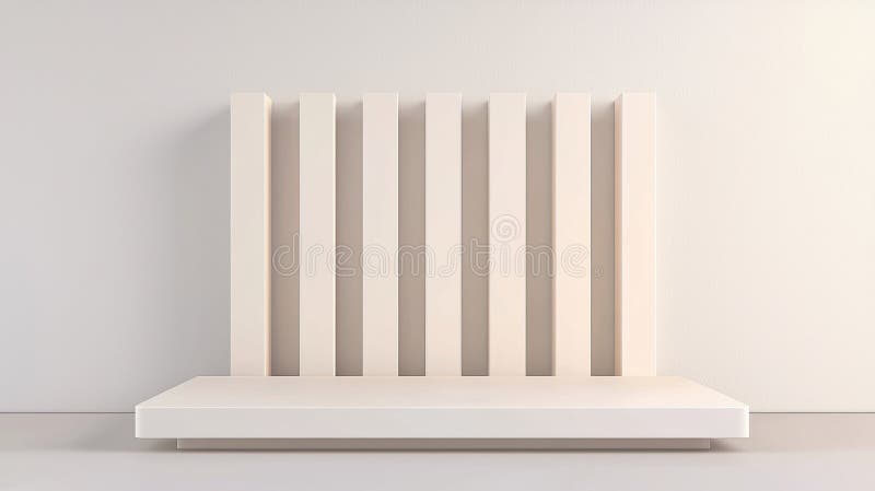 A Minimalist White Room with a White Platform and a White Wall. Stock ...