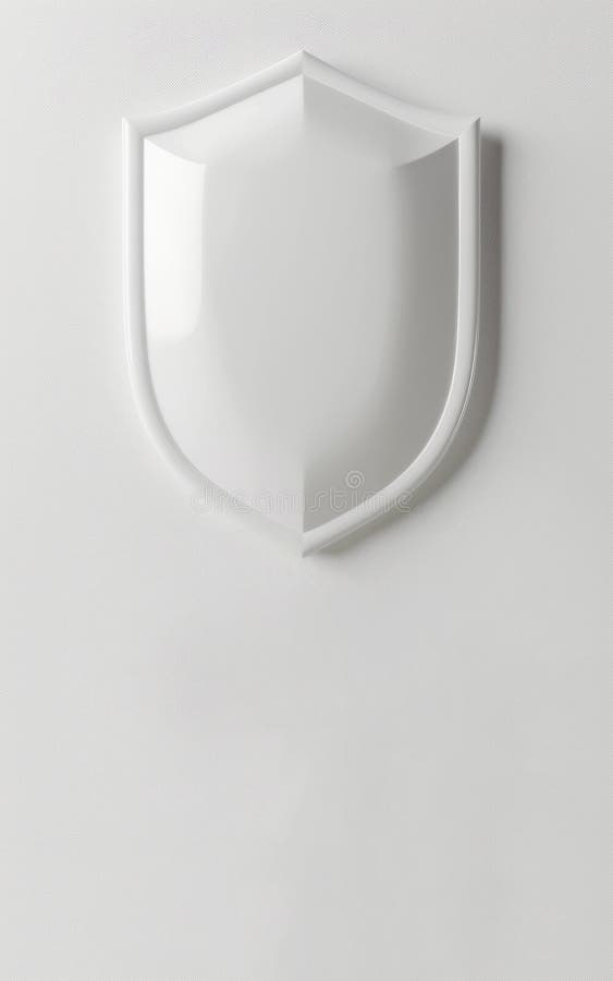 Minimalist White Shield Emblem Against a Plain White Background ...