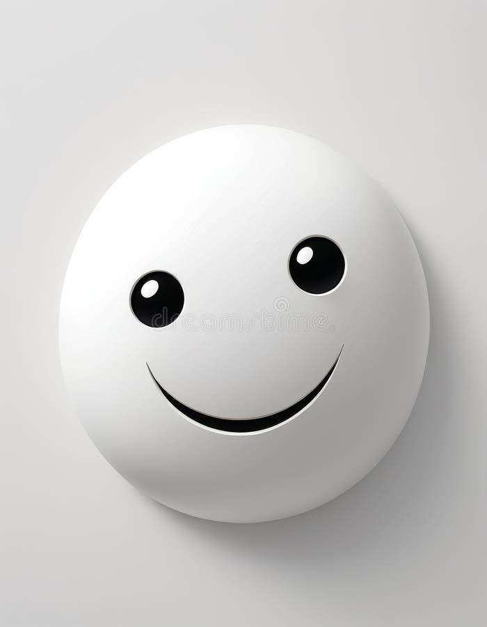 Minimalist White Smiley Face on Light Background Stock Illustration ...
