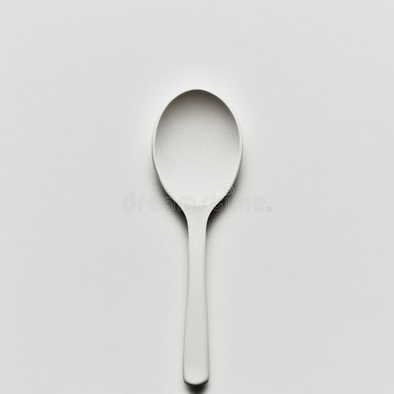 Minimalist White Spoon on a Plain Background Exudes Simplicity and ...