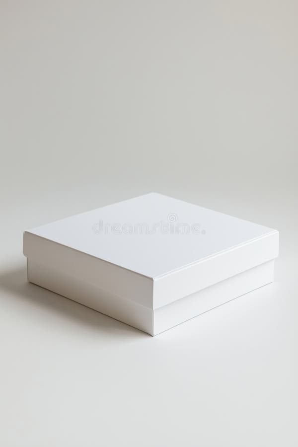Minimalist White Square Box Against a Plain Background, Perfect for ...