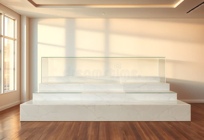 Minimalist White Step Podium Stage Stock Illustration - Illustration of ...