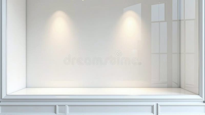 A Minimalist White Storefront with a Clean Facade, Showcasing an Empty ...