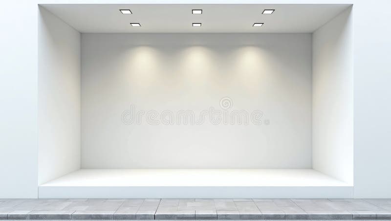 A Minimalist White Storefront with a Clean Facade, Showcasing an Empty ...