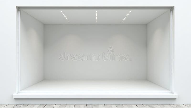 A Minimalist White Storefront with a Clean Facade, Showcasing an Empty ...