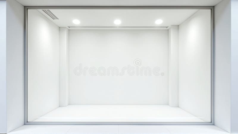A Minimalist White Storefront with a Clean Facade, Showcasing an Empty ...