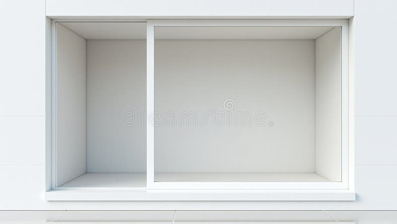 A Minimalist White Storefront with a Clean Facade, Showcasing an Empty ...