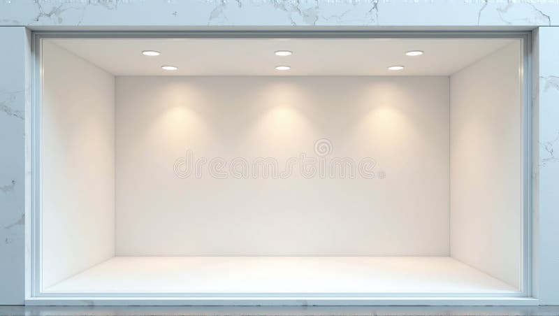 A Minimalist White Storefront with a Clean Facade, Showcasing an Empty ...