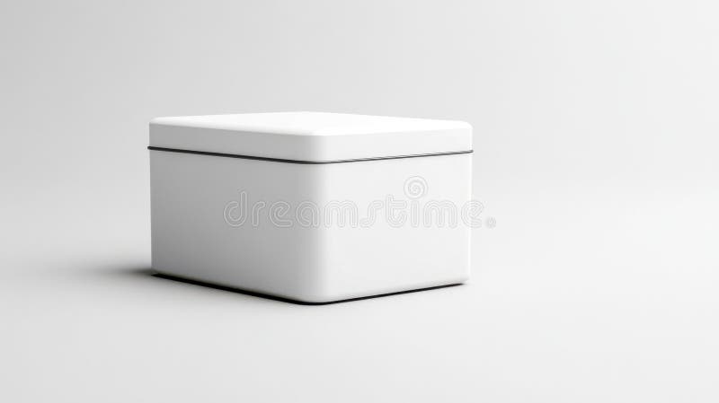 Minimalist White Tin Container with Matte Surface, Featuring Clean ...