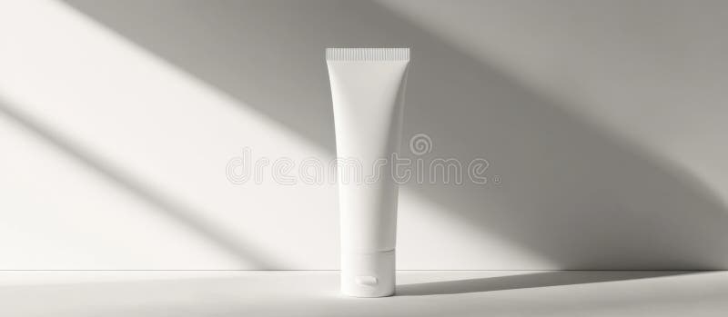 Minimalist White Tube of Cream on Clean Surface with Soft Shadows ...