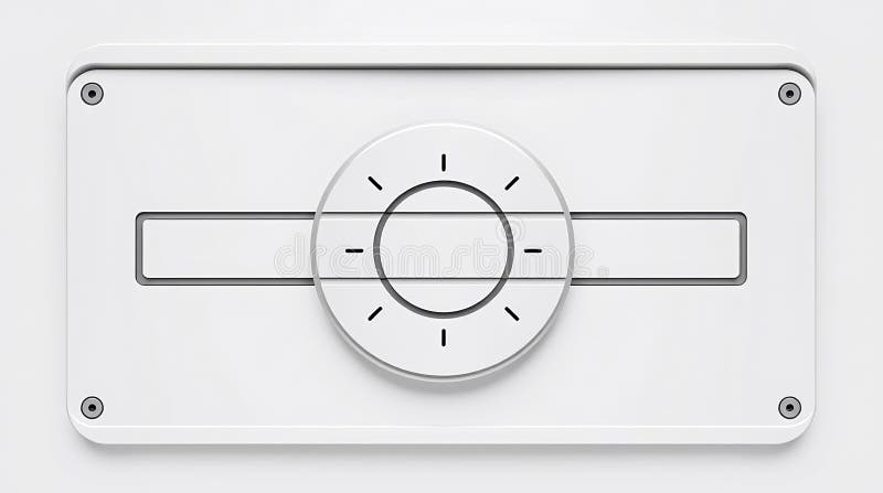 Minimalist White User Interface Control Panel with Circular Dial and ...
