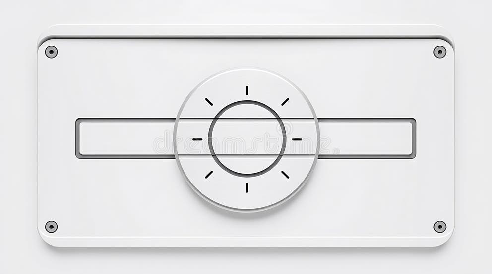 Minimalist White User Interface Control Panel with Circular Dial and ...
