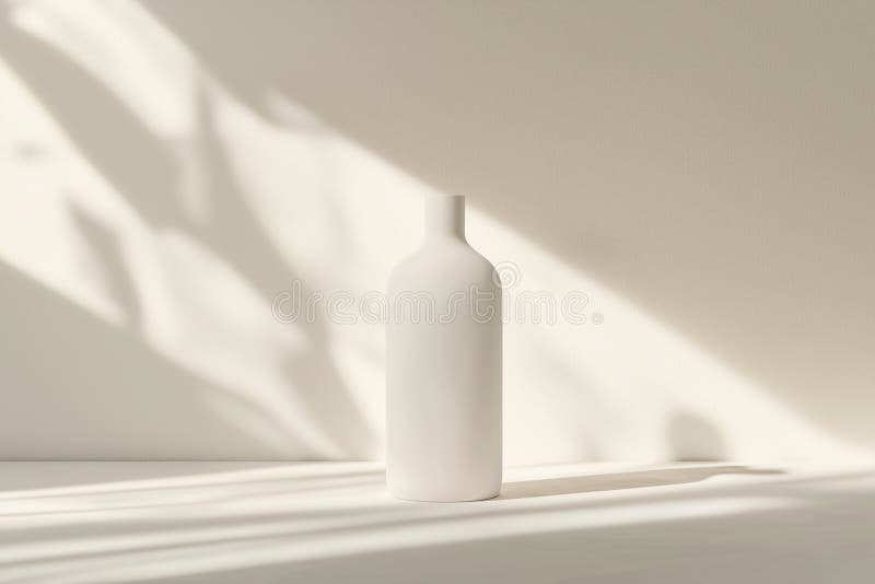 Minimalist White Vase with Shadows Stock Illustration - Illustration of ...