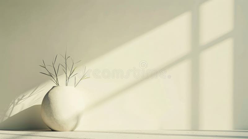 Minimalist White Vase with Shadows in Sunlit Room: Modern Home Decor ...